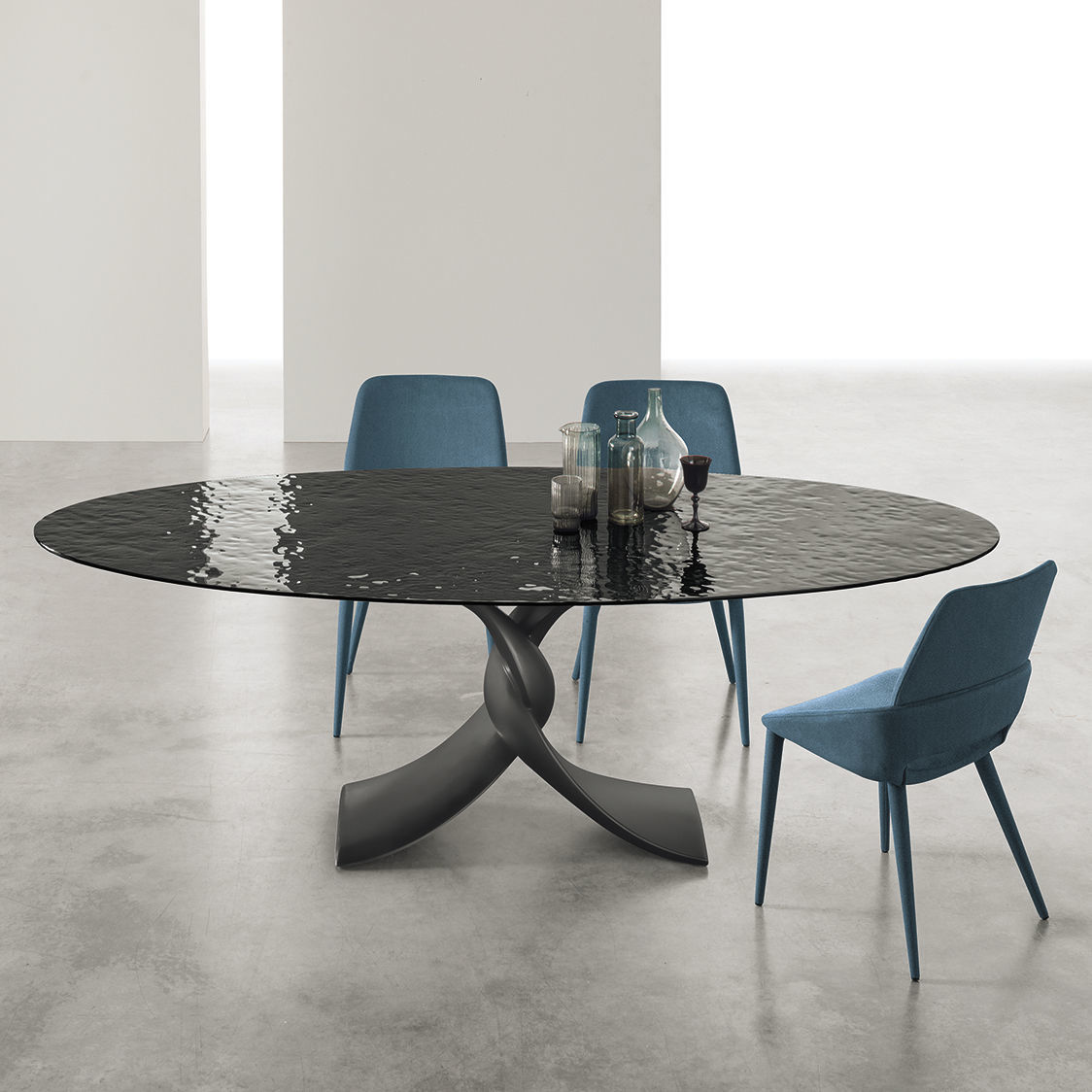 Contemporary dining table - TWIST GLASS - Target Point - glass ...