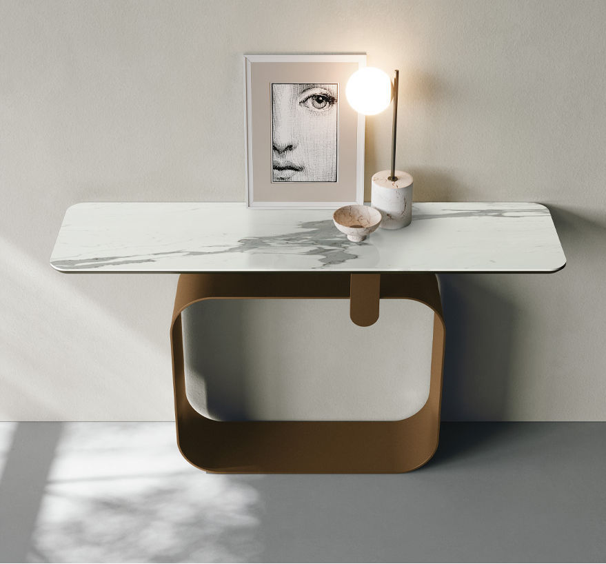 Contemporary sideboard table - QUADRA - Target Point - glass ...