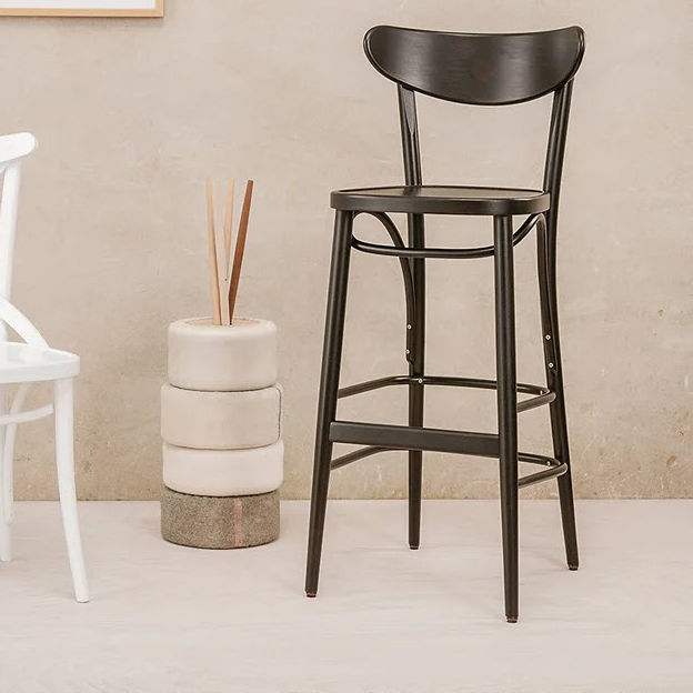 Traditional bar chair - Banana - TON a.s. - indoor / beech / beech base