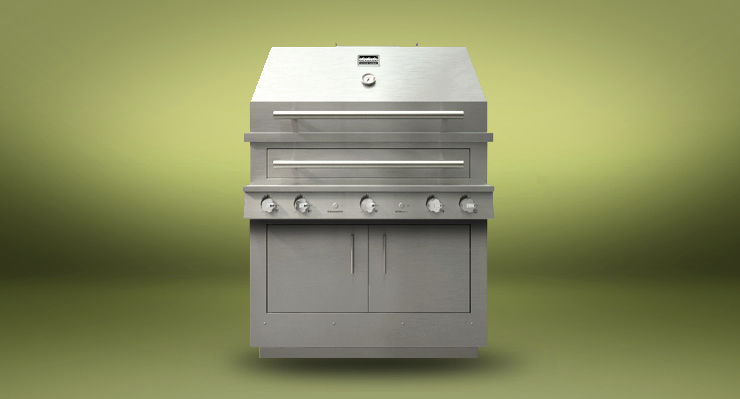 Multi-fuel barbecue - K750HB - KALAMAZOO OUTDOOR GOURMET - built-in / metal