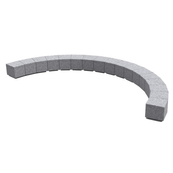 Contemporary public bench - KUBE KURVE - Benito - concrete / modular