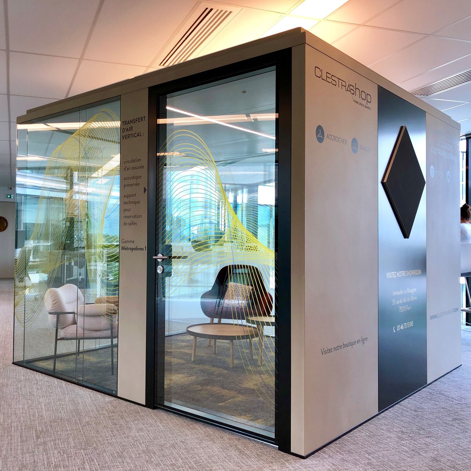 Acoustic office pod - FIZZ BOX CREATION - Clestra - modular / with ...