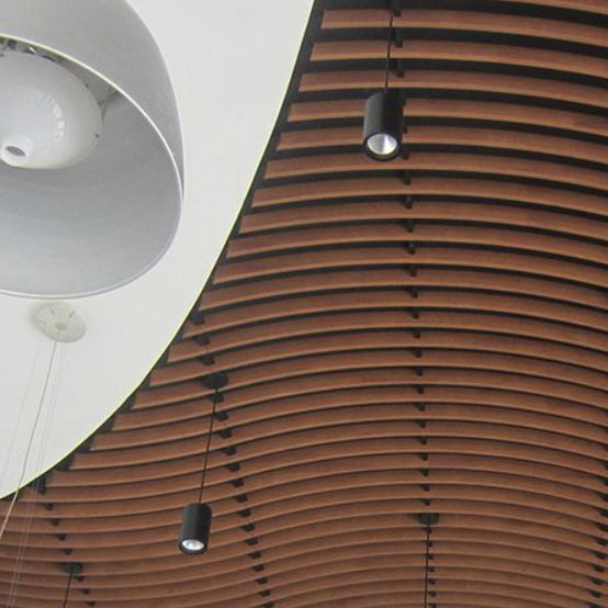 Solid wood suspended ceiling - LINEA SWELL - LAUDESCHER - mineral wool ...