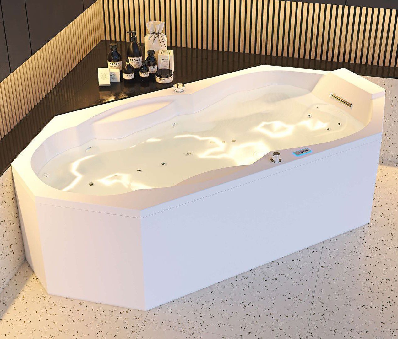 Whirlpool bathtub - SOKO - Condor - corner / back to wall / for homes