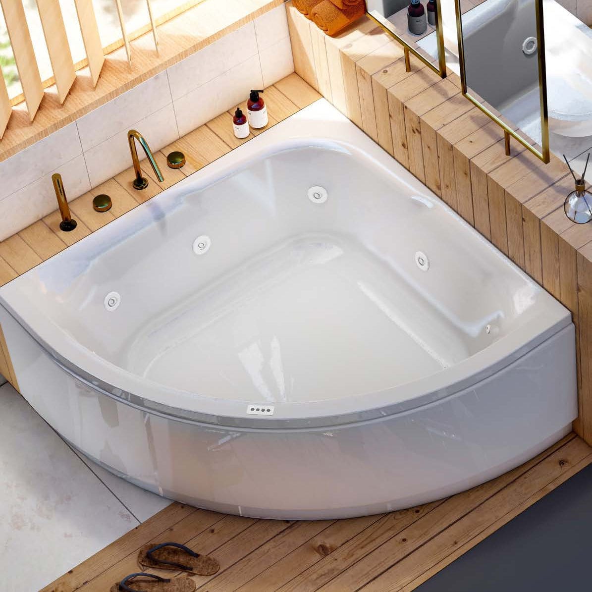 Whirlpool bathtub - ERIÉ - Condor - corner / for homes / acrylic resin