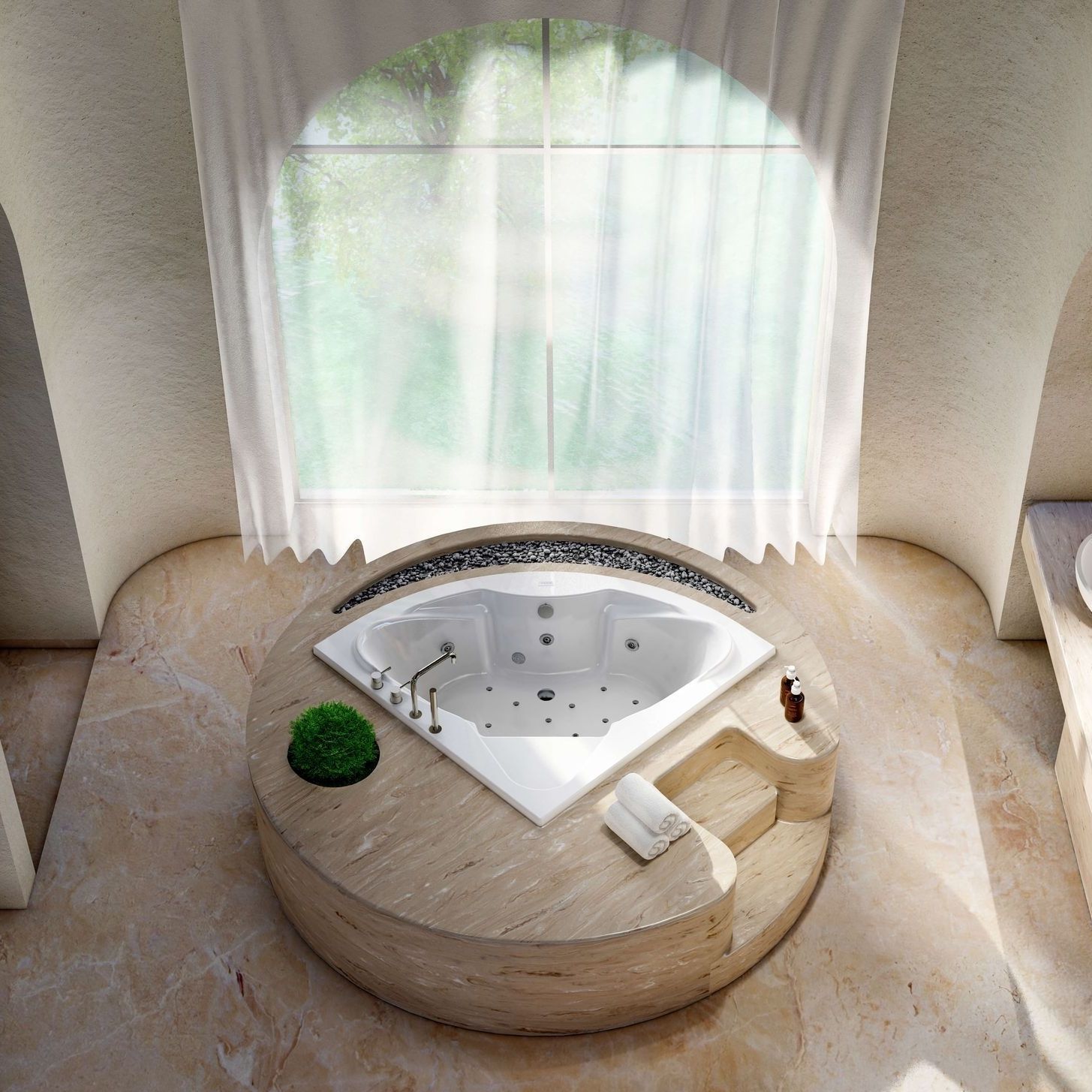 Whirlpool bathtub - Bourget - Condor - corner / for homes / contemporary