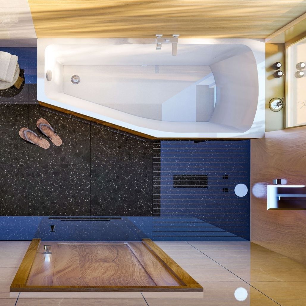 Whirlpool bathtub - SAKA - Condor - corner / for homes / acrylic resin