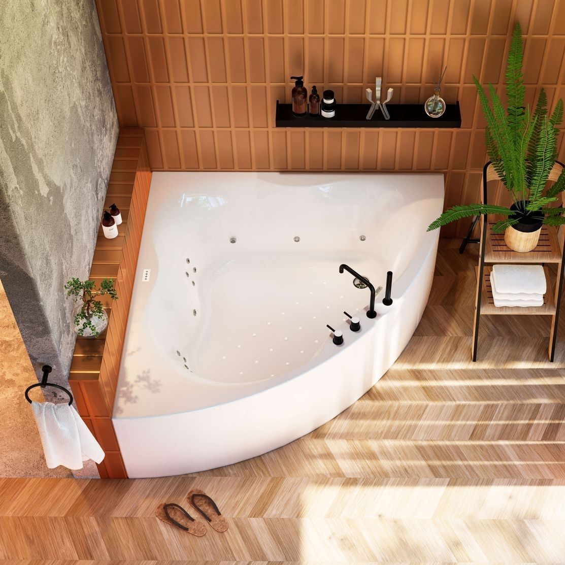 Whirlpool bathtub - DARLING - Condor - corner / professional / acrylic ...