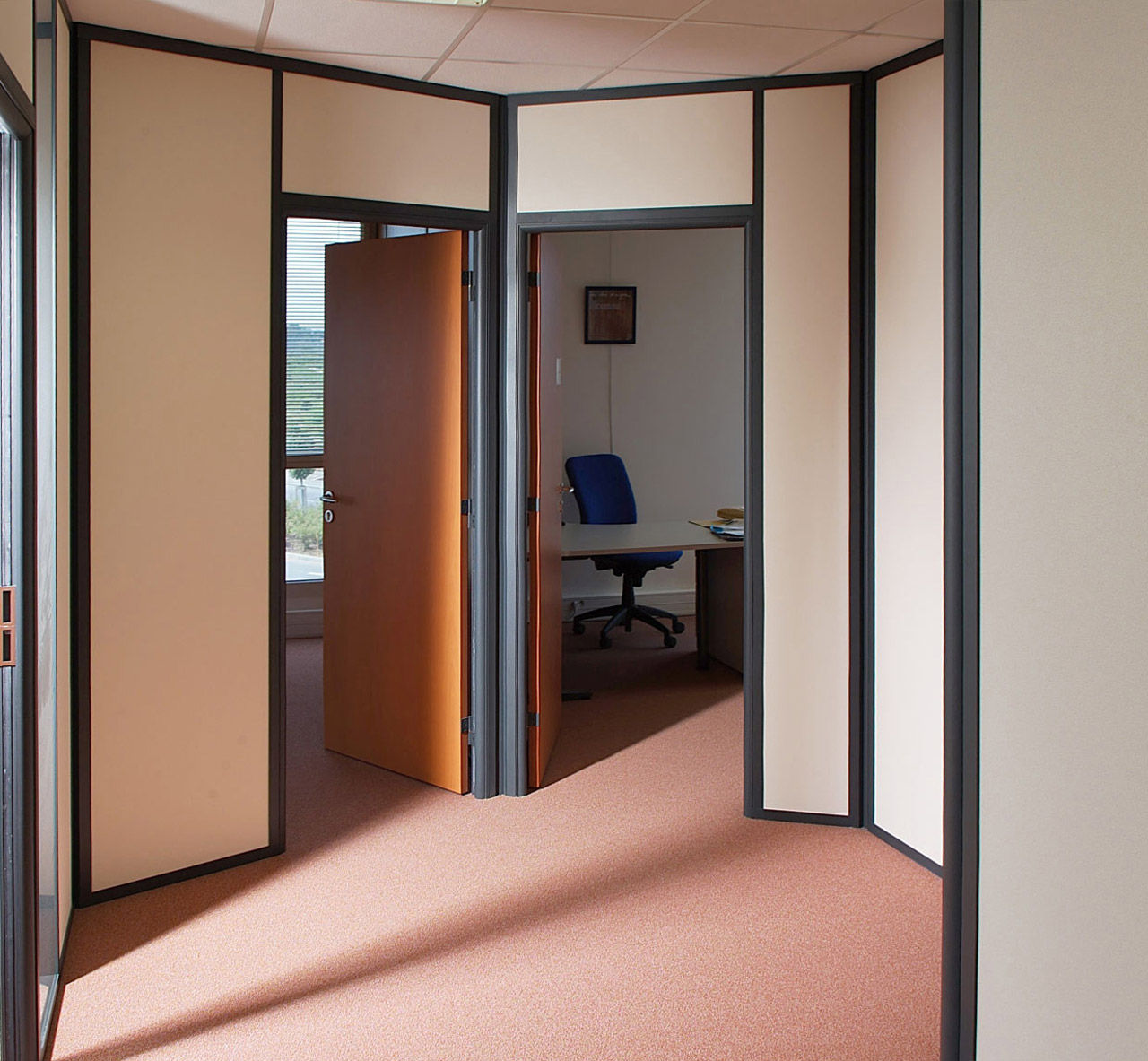 Removable partition - S7 - Clipper - wooden / for offices