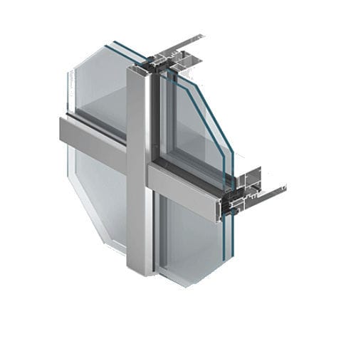 Stick system curtain wall - MB-SR50 IW - Aluprof S.A - aluminum and glass