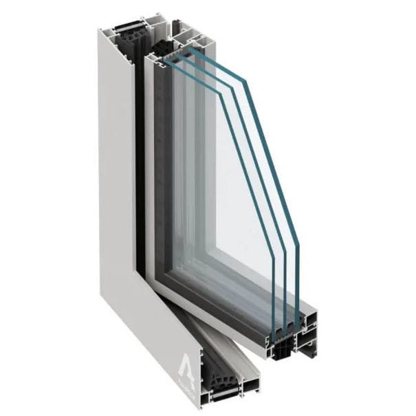 Aluminum window - MB-79N US - Aluprof S.A - fixed / sash / triple-glazed