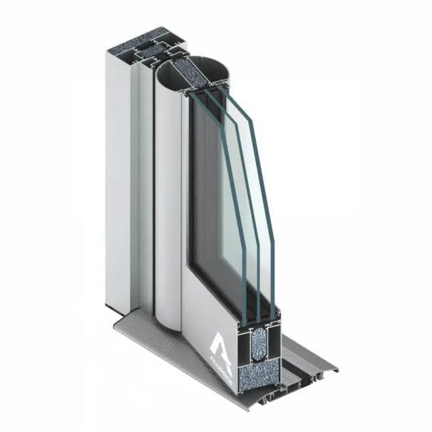 Aluminum door profile - MB-100GFT - Aluprof S.A - glass / security ...