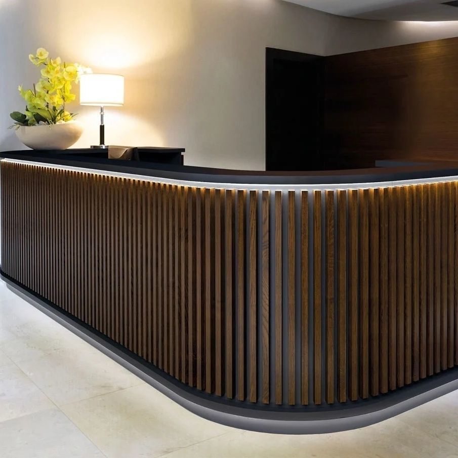 Modular reception desk - NORDIC - Fit Interiors - melamine / illuminated