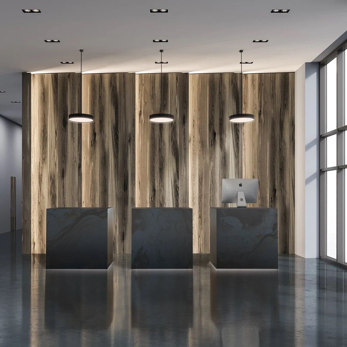 Modular reception desk - UNIKO - Fit Interiors - laminate / steel ...