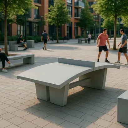 Outdoor teqball table - Table de Teqball - Francioli - for school / for ...
