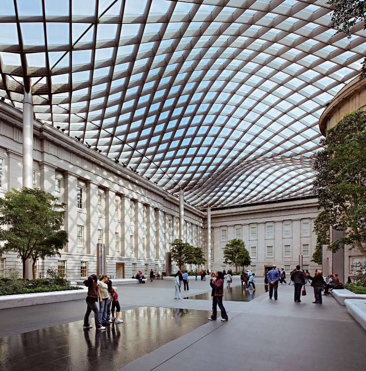Steel glass roof - ROBERT AND ARLENE KOGOD COURTYARD - Josef Gartner
