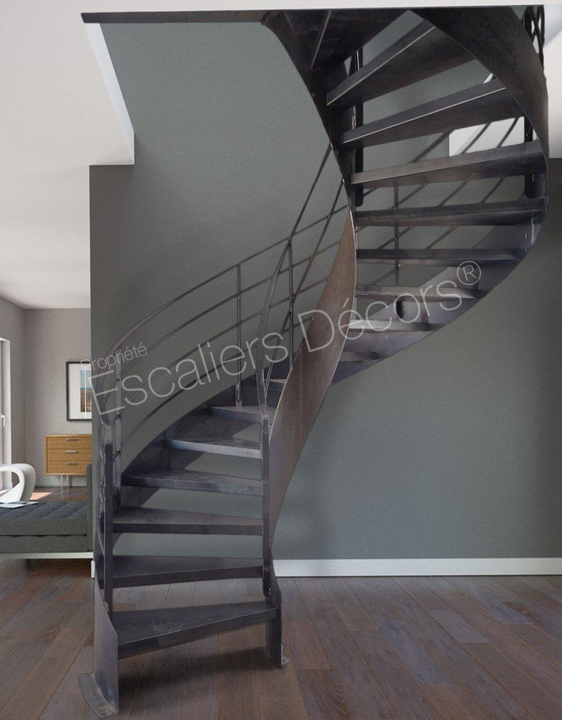 Helical staircase - LOFT DH120 SPIR'DÉCO® Flamme - ESCALIERS DECORS ...