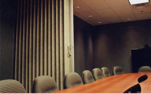 Folding partition - UNIFOLD - Moderco Inc - glass / commercial