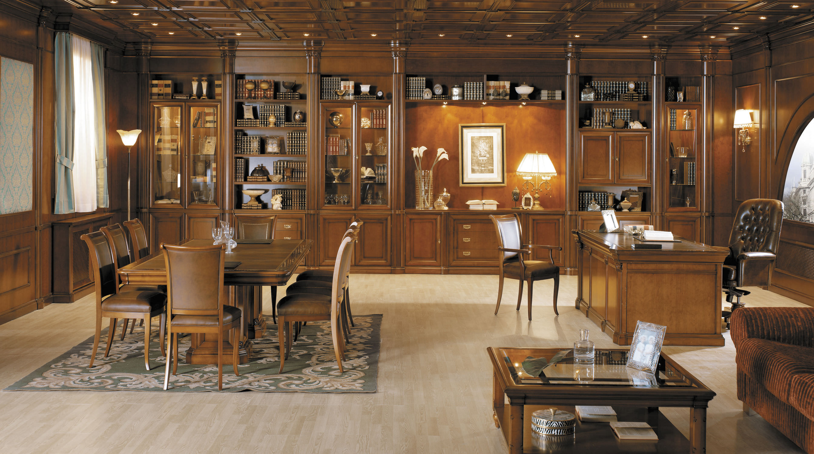 Contemporary desk - SENATOR - Alpuch - walnut / with storage ...