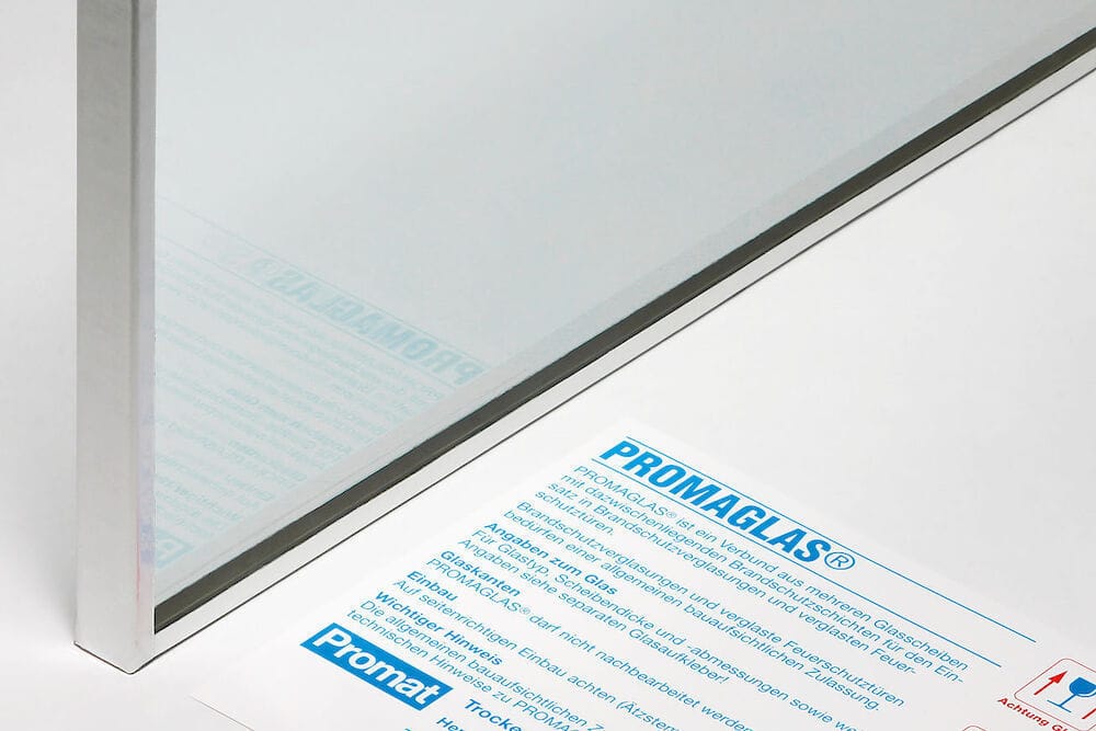 Fixed partition - PROMAGLAS® - Promat - with glass panel / commercial ...