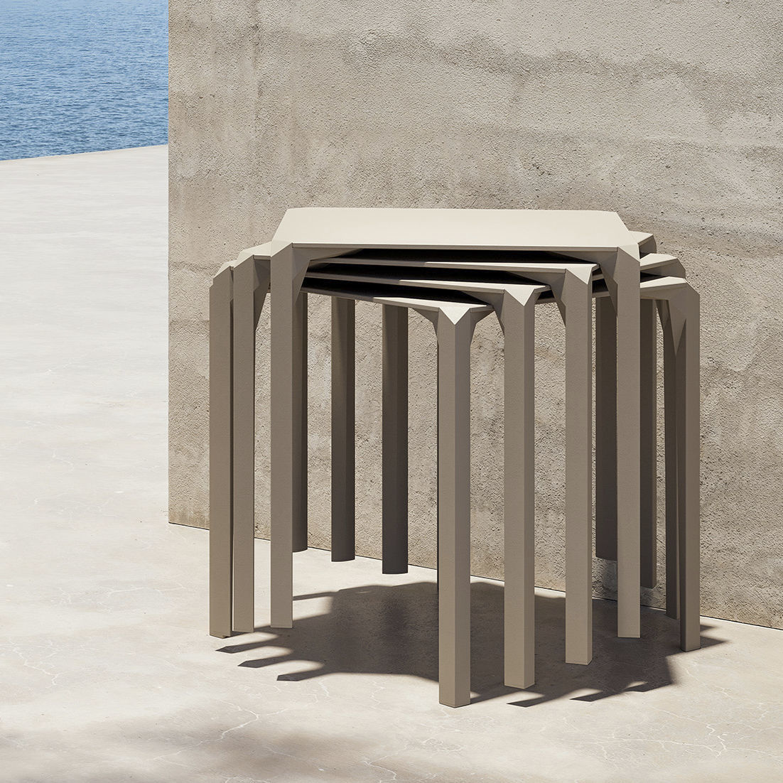 Contemporary dining table - QUARTZ - VONDOM - wooden / HPL / polypropylene