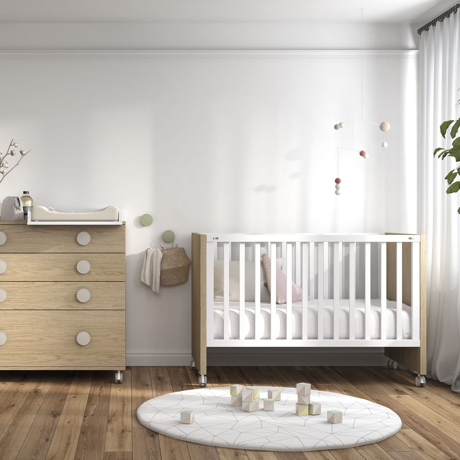 Single baby bed - KUXOR - ROS 1 S.A. - contemporary / on casters ...