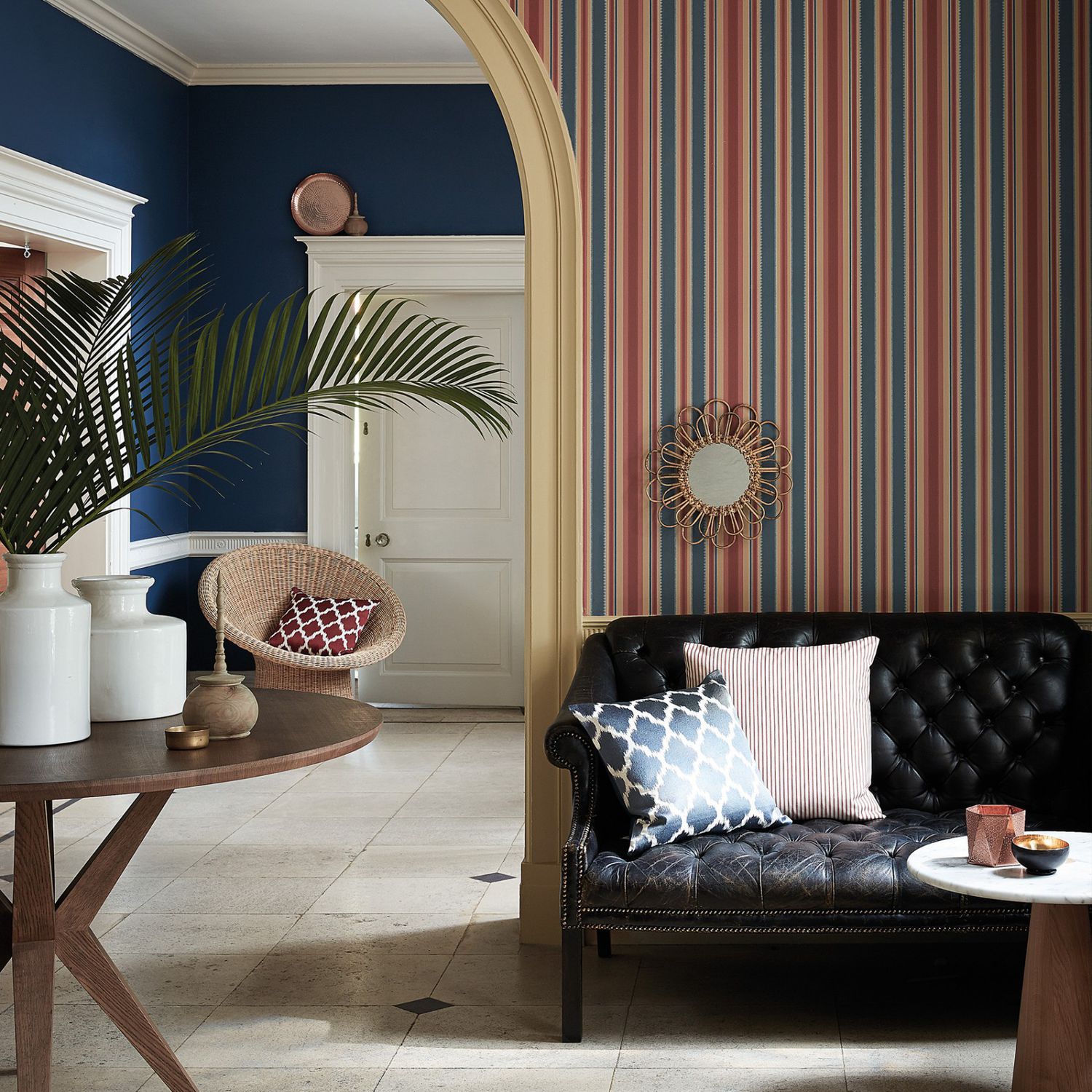 Original wallpaper - COLONIAL - The Little Greene - striped / fabric ...