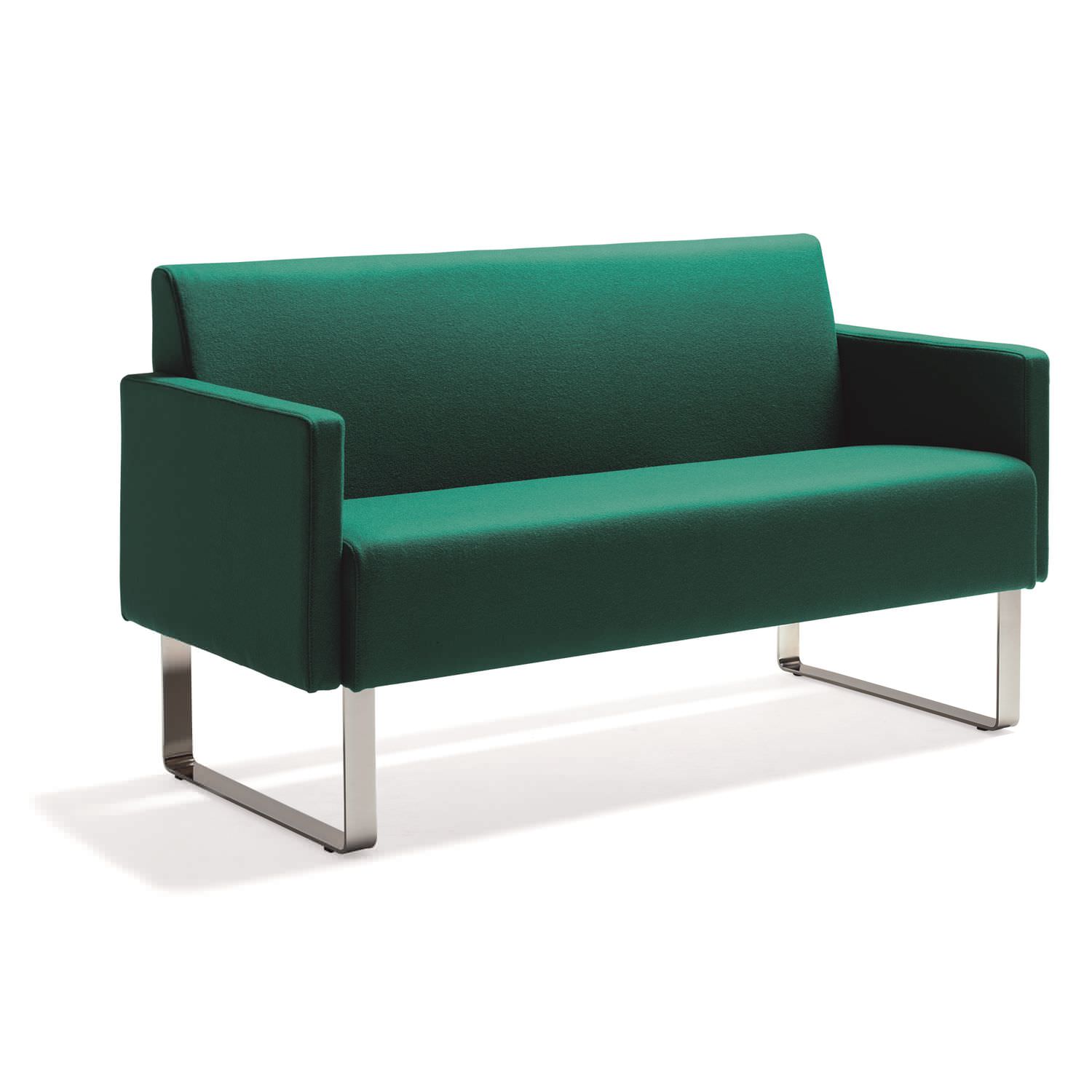 Contemporary sofa - MONOLITE - MATERIA - fabric / leather / gray