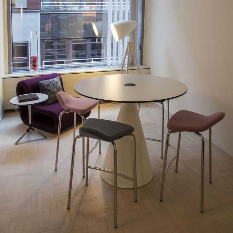 Contemporary high bar table - CONE - MATERIA - laminate / round / home