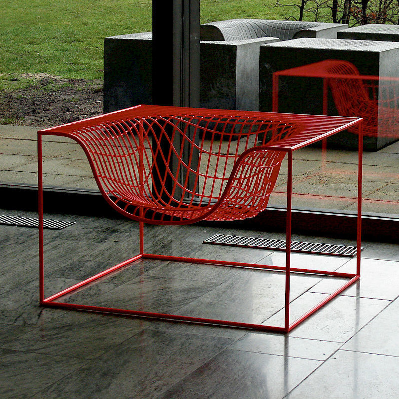 Original design armchair - Grid - NOLA INDUSTRIER - powder-coated steel ...