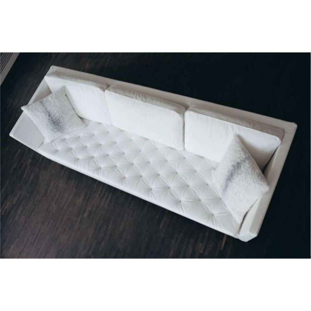 Contemporary sofa - KOKO - OLBY DESIGN - linen / black / 3-seater