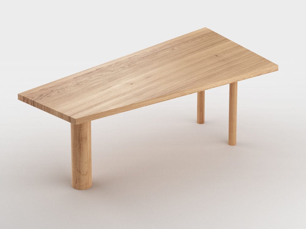 Contemporary table - TRAPEZ - Atelier Areti - oak / trapezoidal