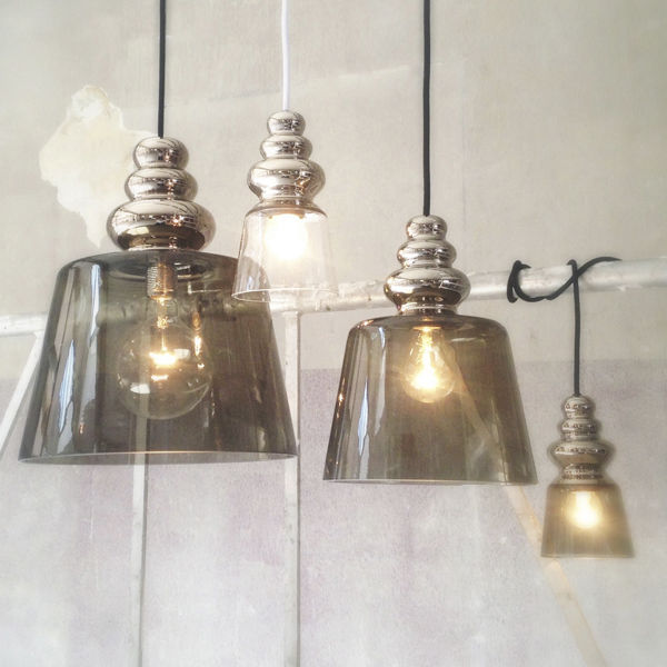 Pendant lamp - POLLISH - Design By Us - chromed metal / blown glass ...