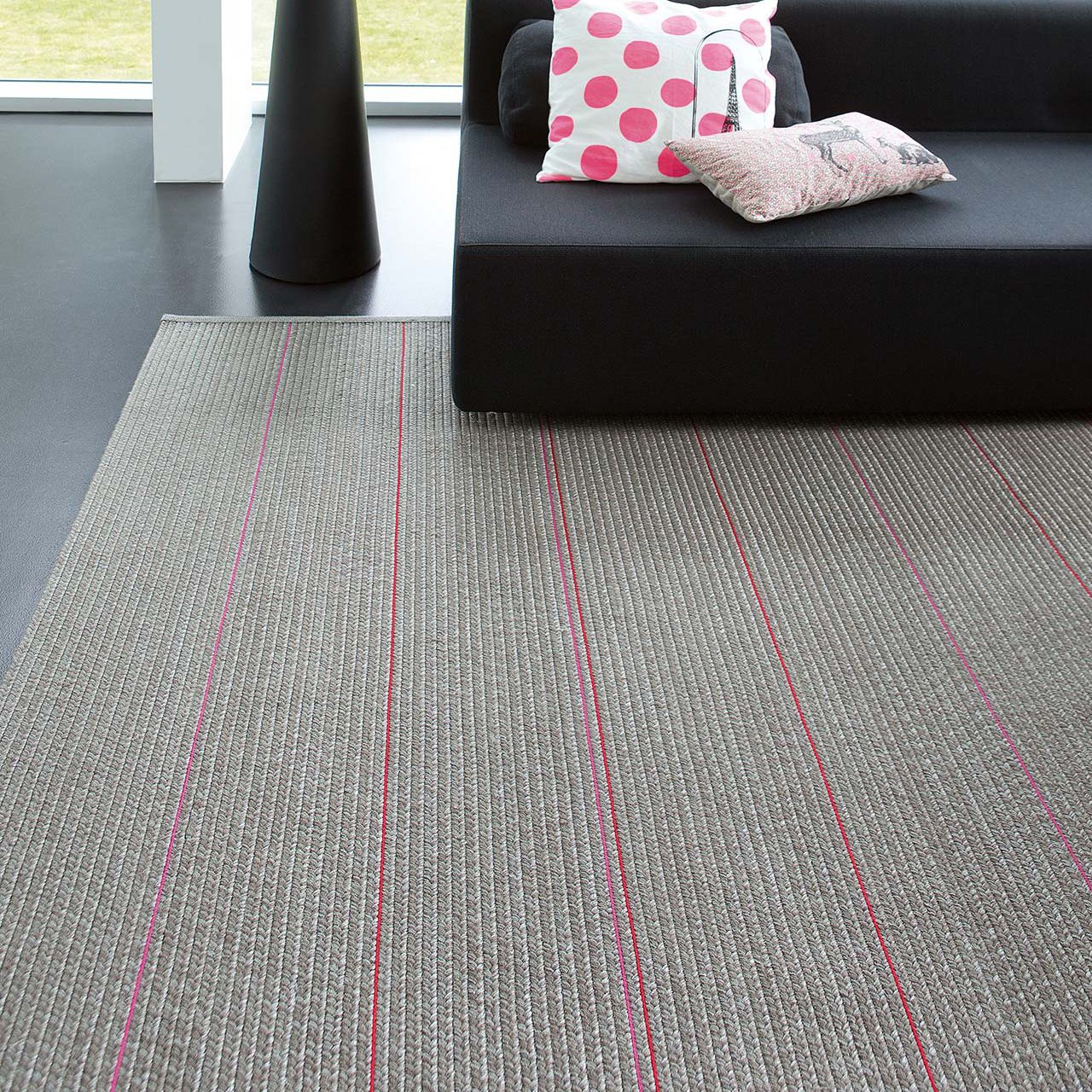 Contemporary rug - LOFT - Limited edition - striped / polyester / wool