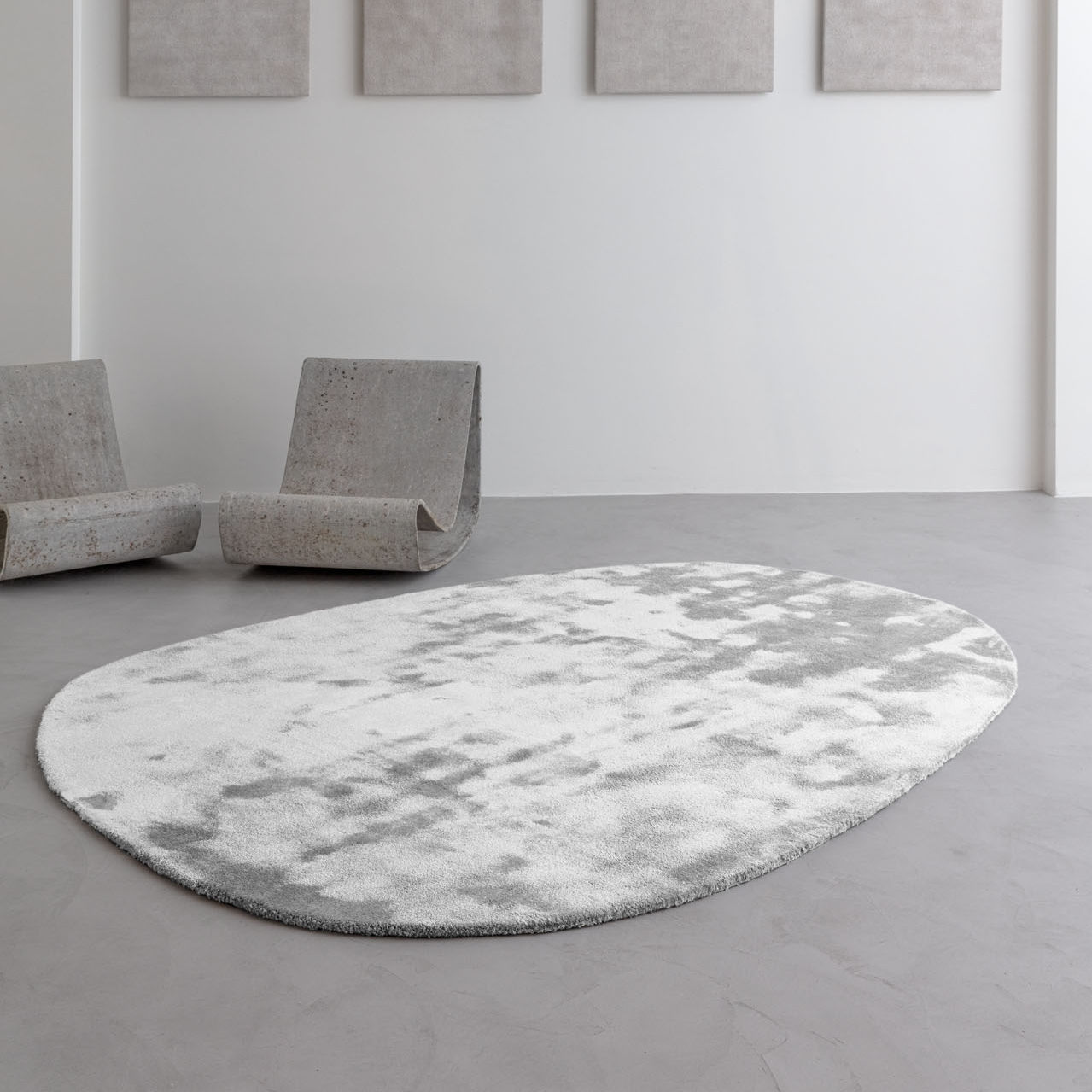 Contemporary rug - ASTRAL - Limited edition - plain / Tencel® / rectangular