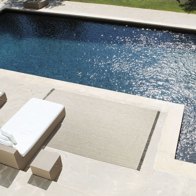 Contemporary rug - POOLSIDE - Limited edition - striped / plain / vinyl