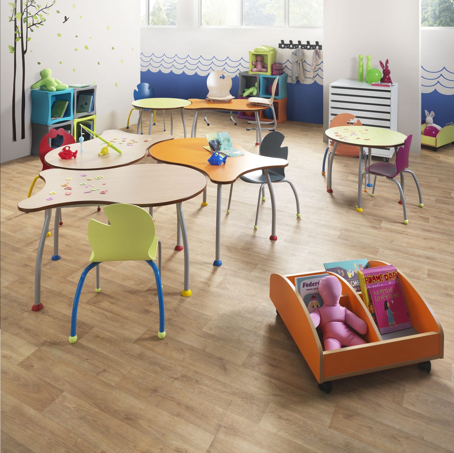 Contemporary work table - OULALA - DPC - laminated MDF / round / curved