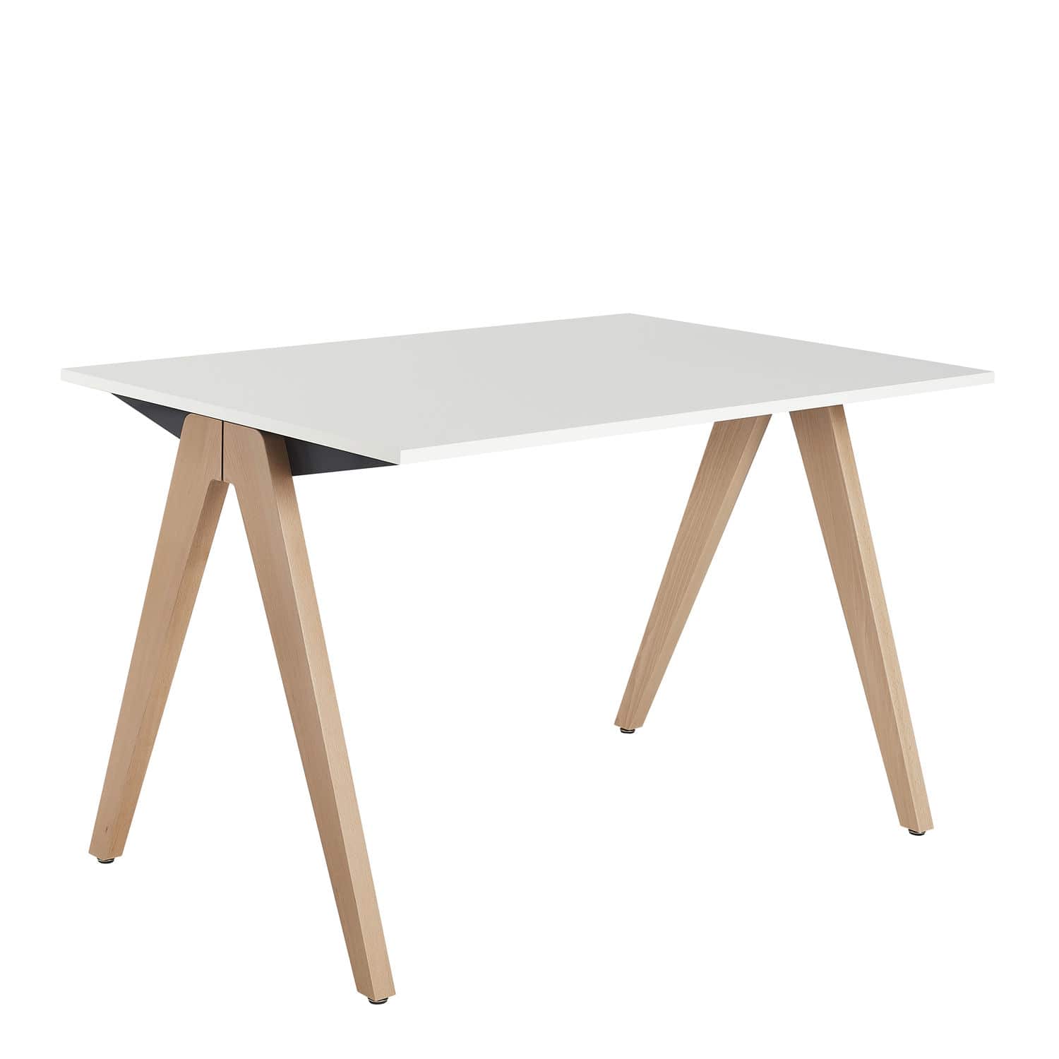 Contemporary table - KOMPA - DPC - laminate / melamine / beech base