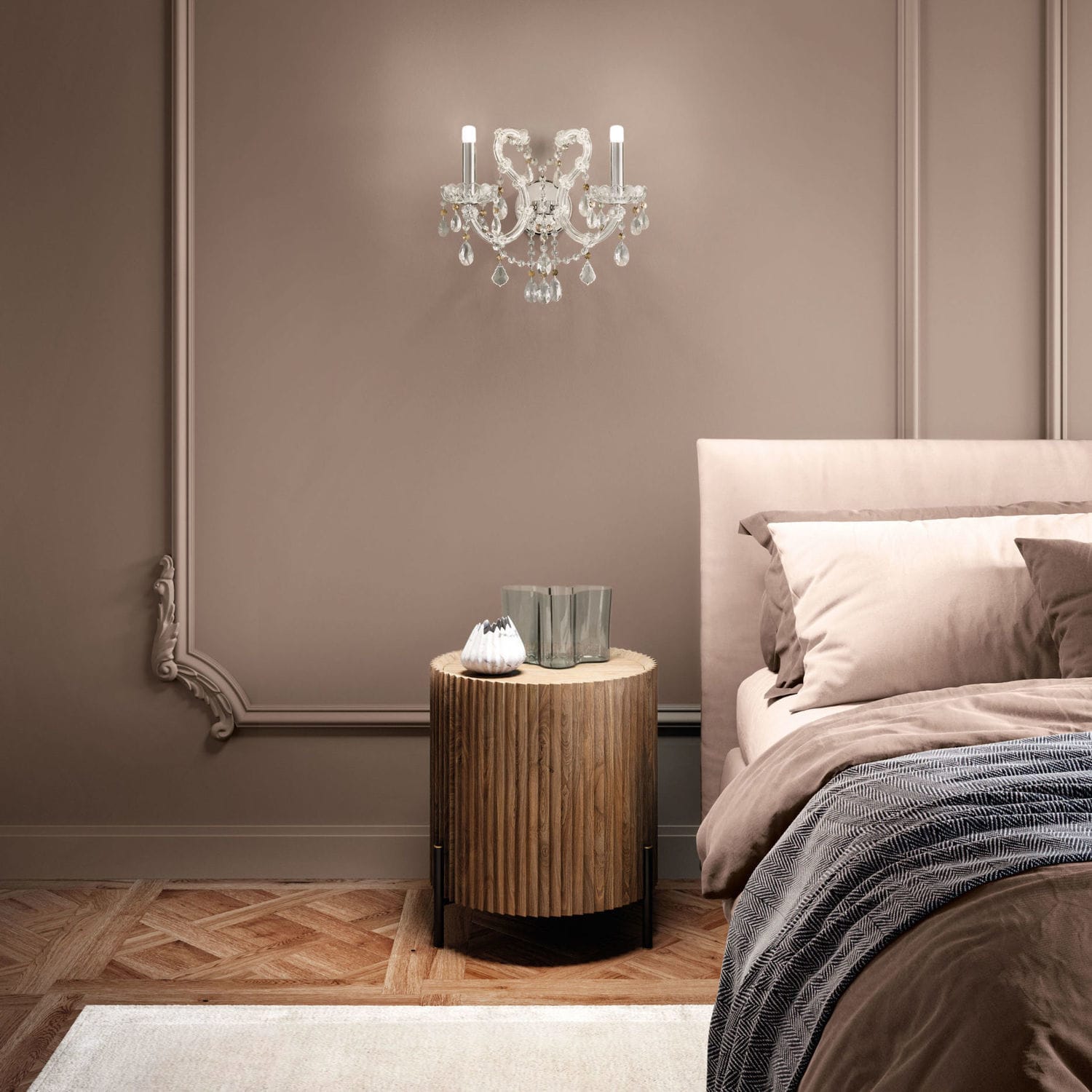Contemporary wall light - AQABA A 2/44/37 - Masiero - indoor / metal ...