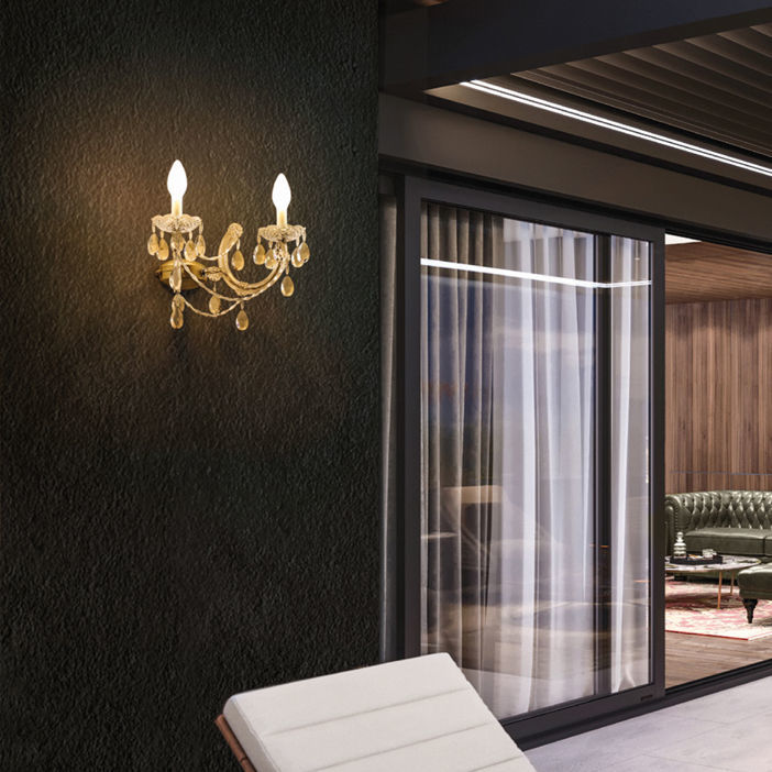 Contemporary wall light - DRYLIGHT A2 - Masiero - outdoor / glass / crystal