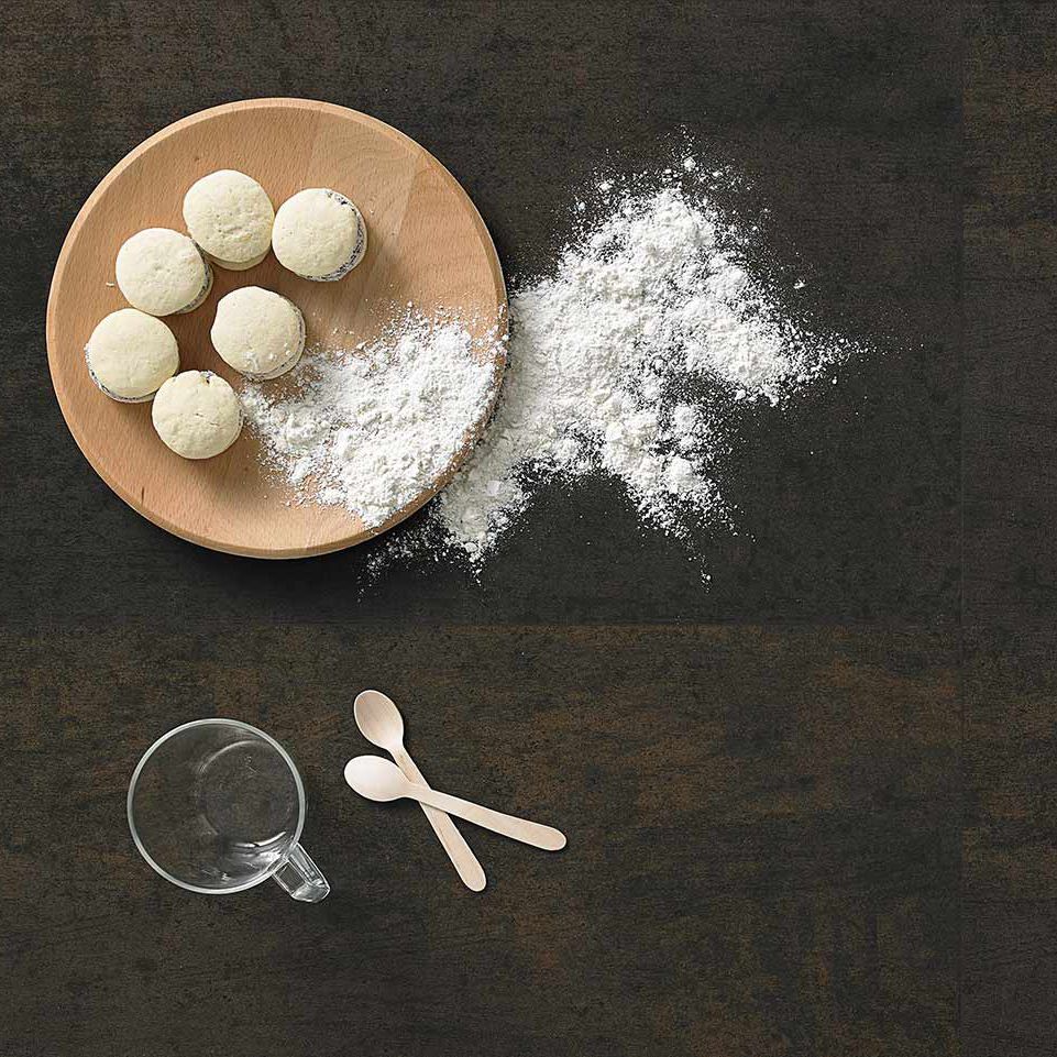 Porcelain stoneware countertop - TECHLAM® : STEEL DARK - Levantina ...