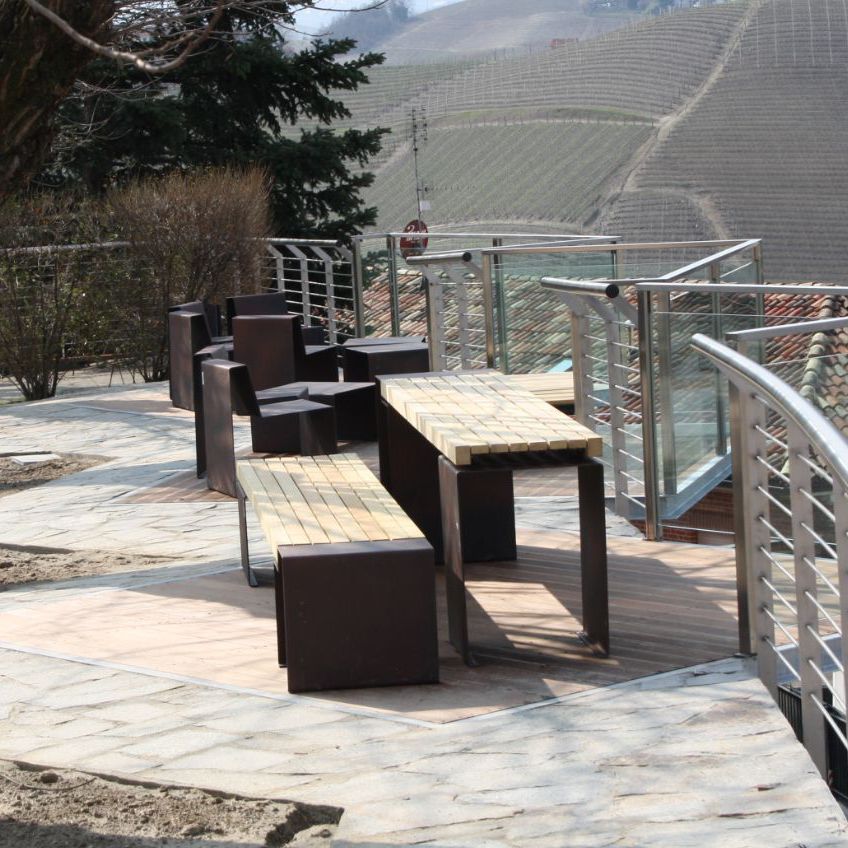 Contemporary public bench - LINEA - Euroform K. Winkler GmbH - hardwood ...