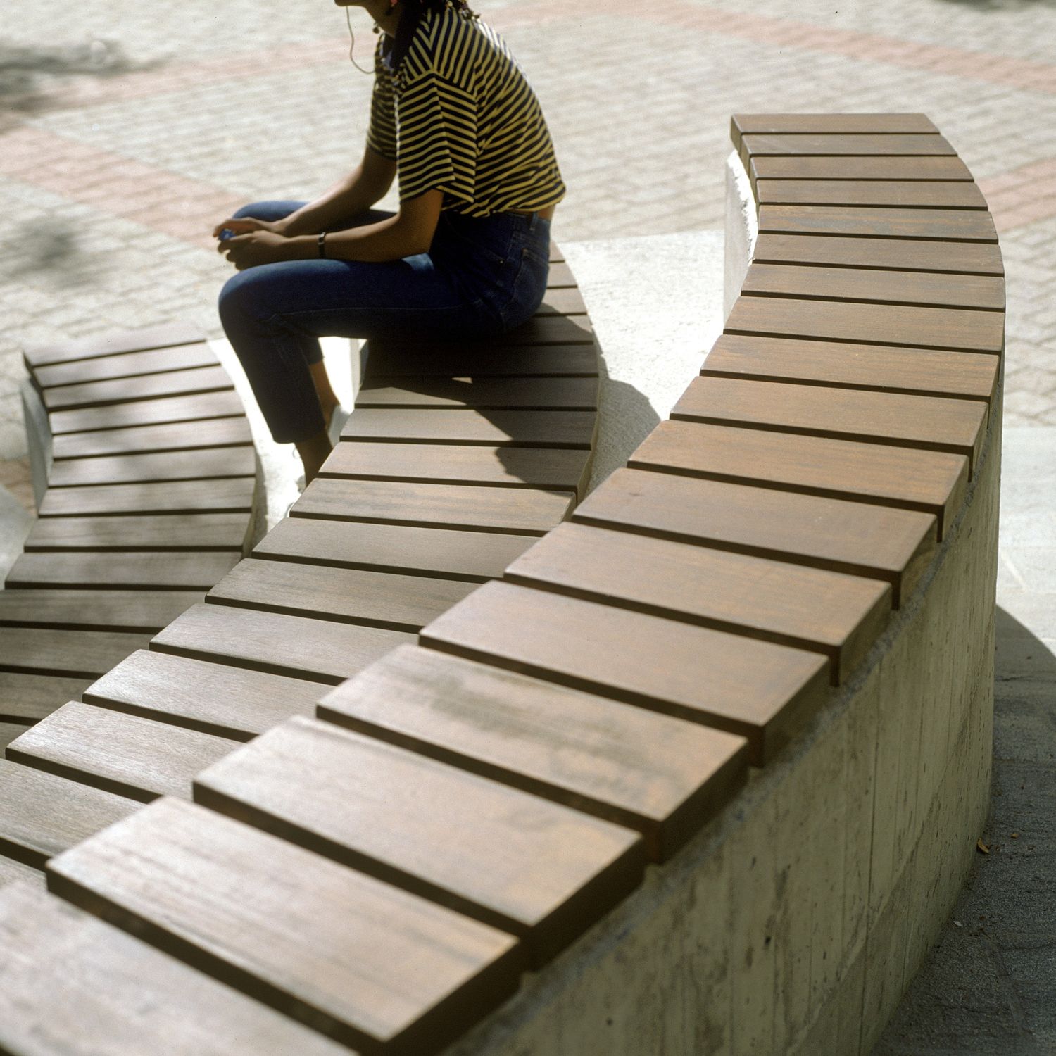 Contemporary public bench - BLOCK - Euroform K. Winkler GmbH - hardwood ...