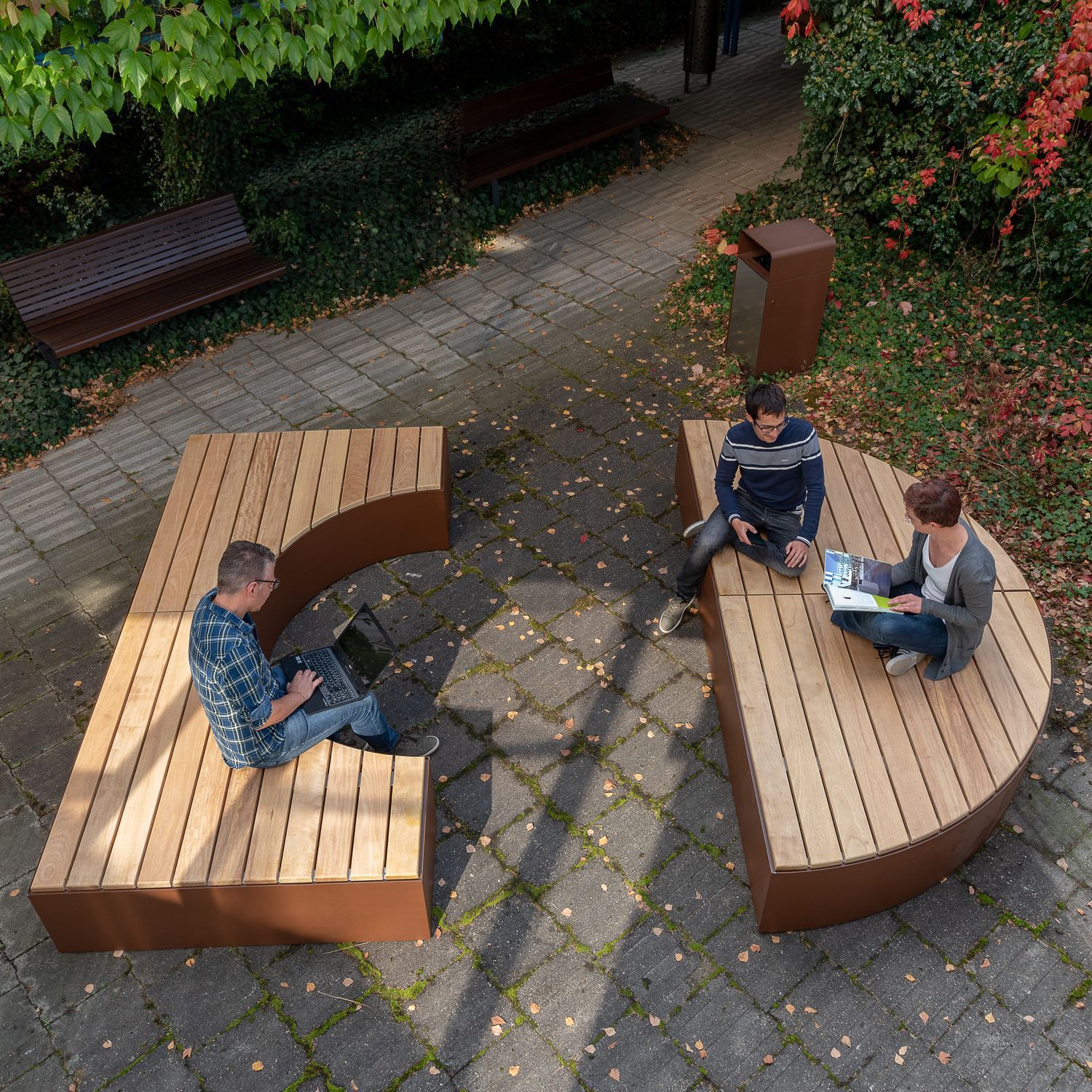 Contemporary public bench - ISOLA I - Euroform K. Winkler GmbH - wooden ...