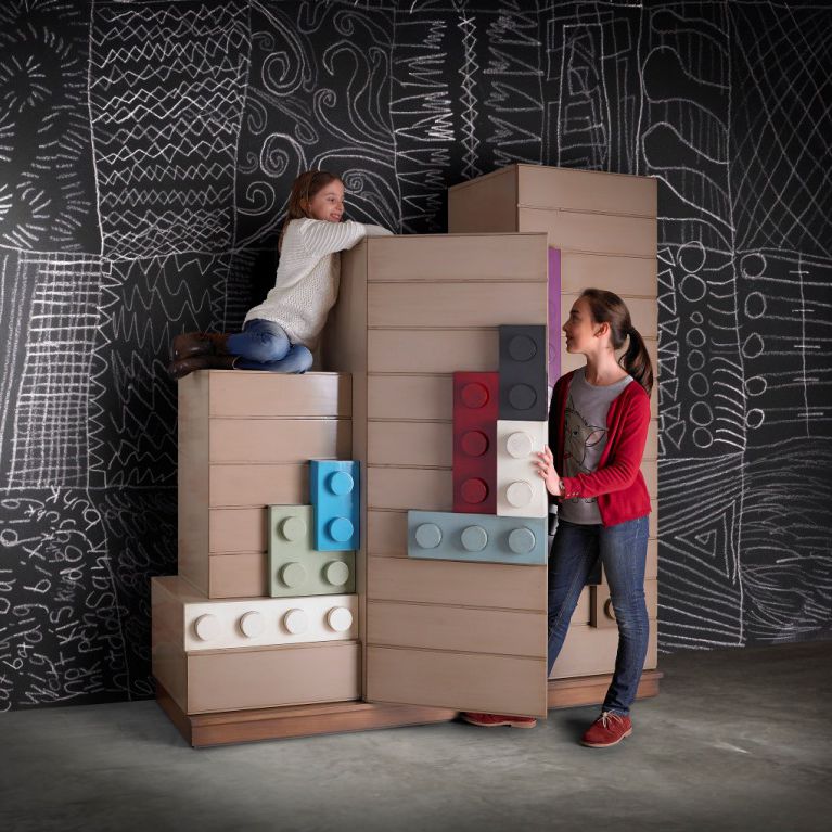 Modular wardrobe - LEGO - LOLA GLAMOUR - contemporary / wooden / with ...