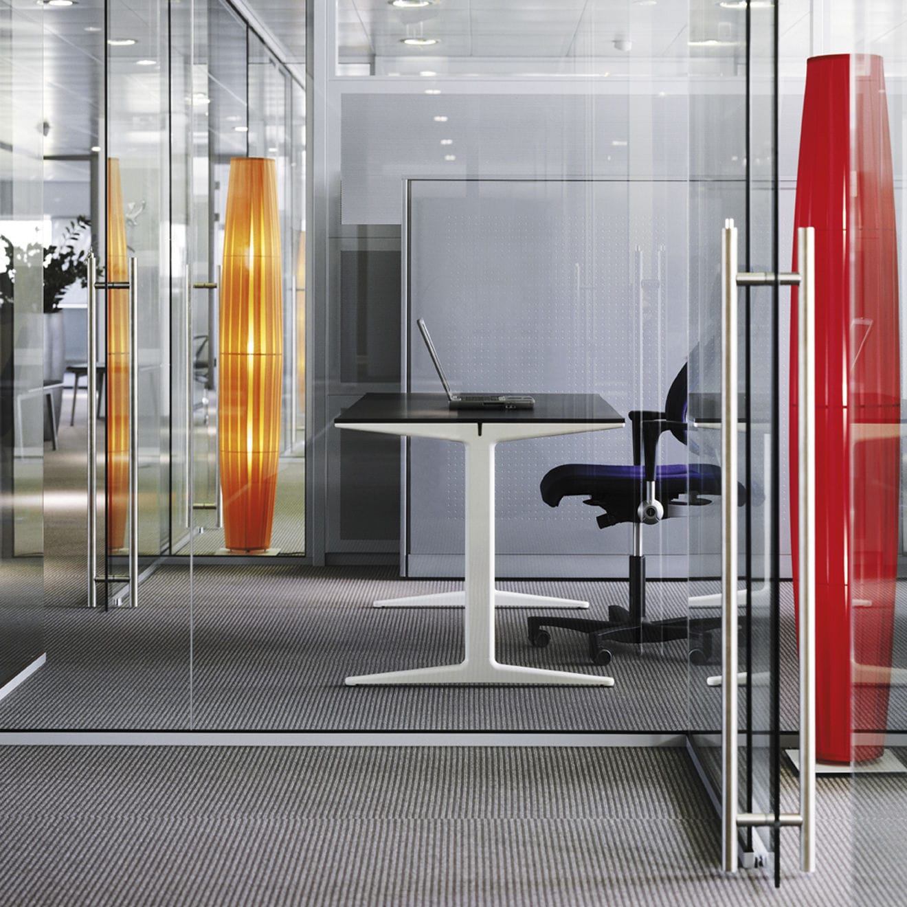 Contemporary desk - MEHES - Ahrend - aluminum / modular / height-adjustable