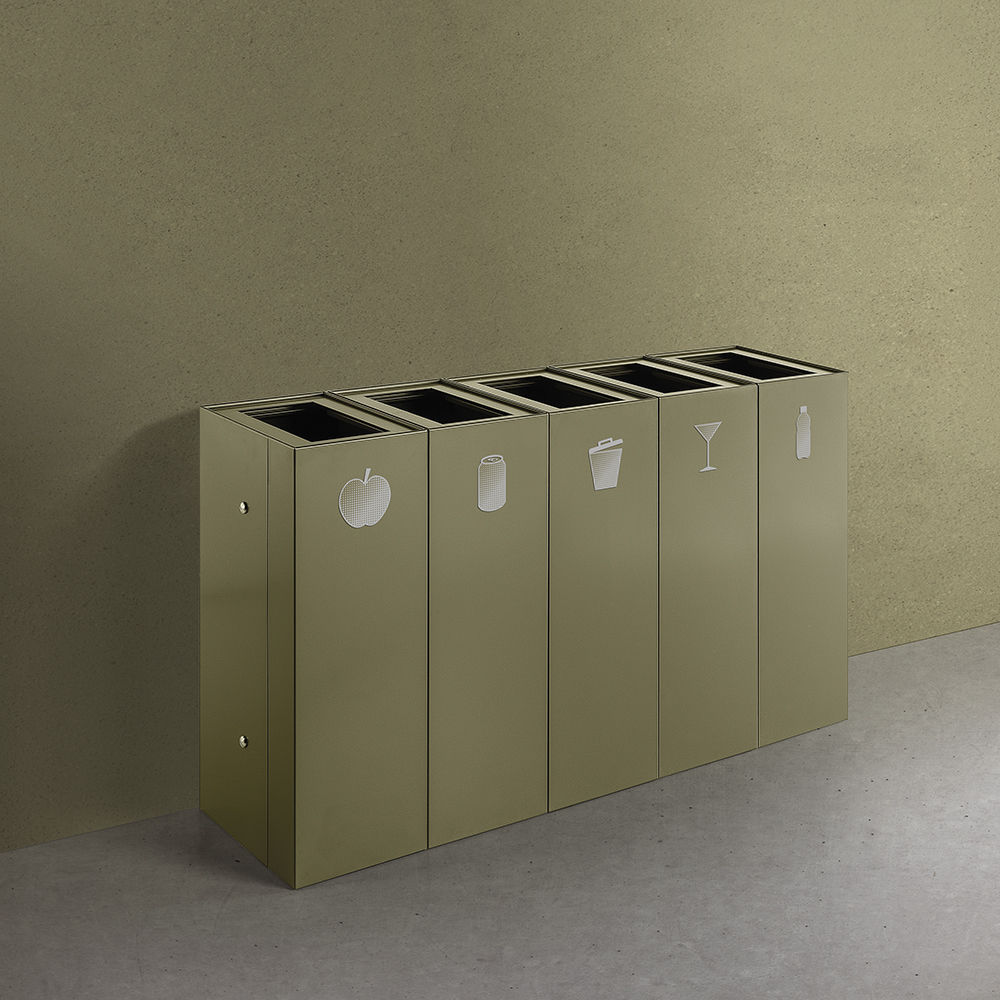 Public trash can - MAXIMO MODULAR - Caimi Brevetti SpA - painted steel ...