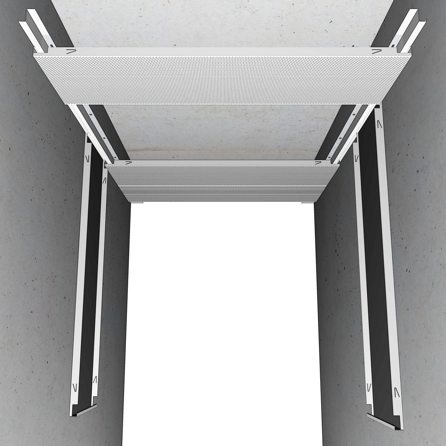 Galvanised steel suspended ceiling - ORIAL XL SF - Plafometal - panel ...