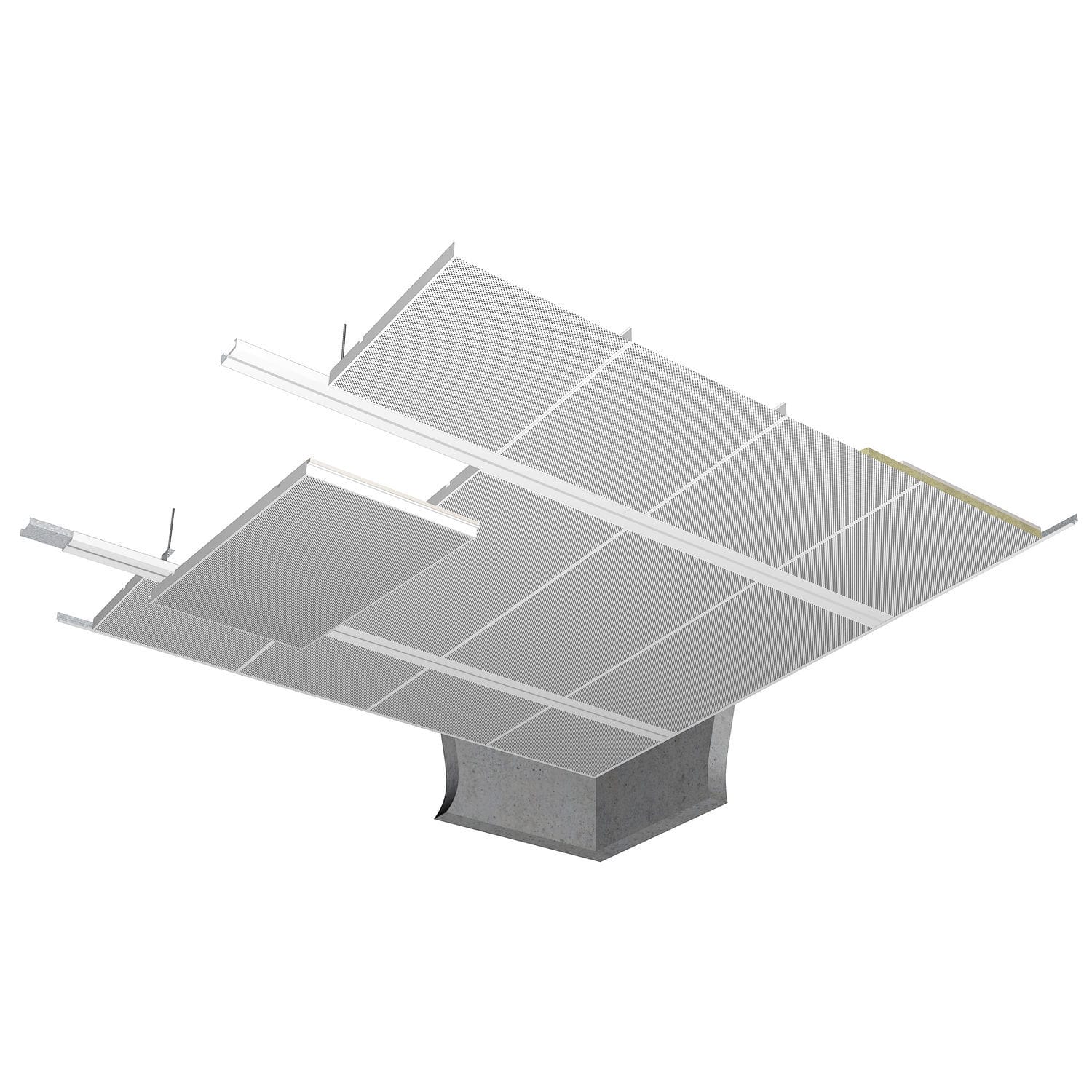 Galvanised steel suspended ceiling - PM5 - Plafometal - panel / for ...