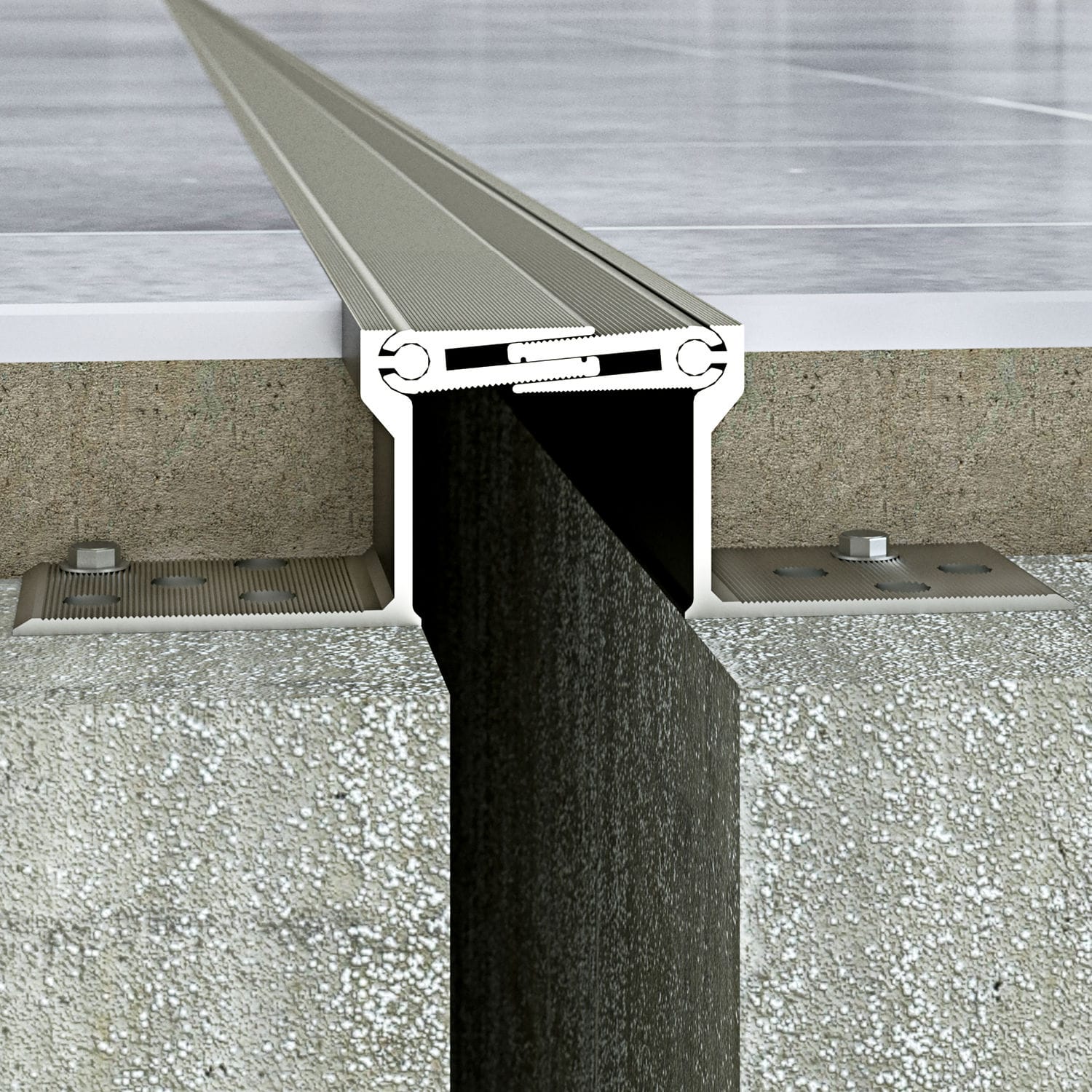 Extruded aluminum expansion joint - NOVOJUNTA PRO® METAL 45 - EMAC ...